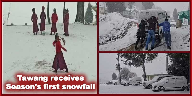 Arunachal: Tawang receives Season’s first snowfall