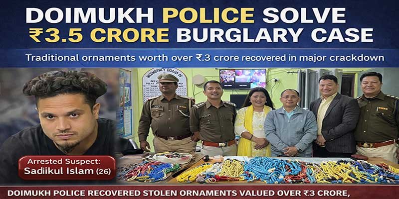 Arunachal: Doimukh Police Crack ₹3.5 Cr Burglary Case
